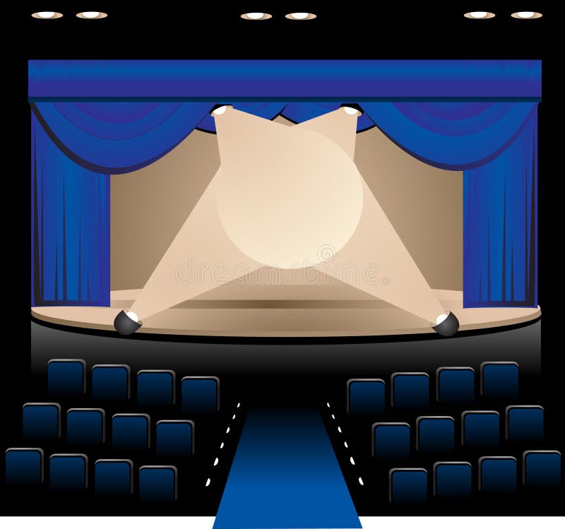 Blue Stage stock illustration. Illustration of light, lighted - 4478499