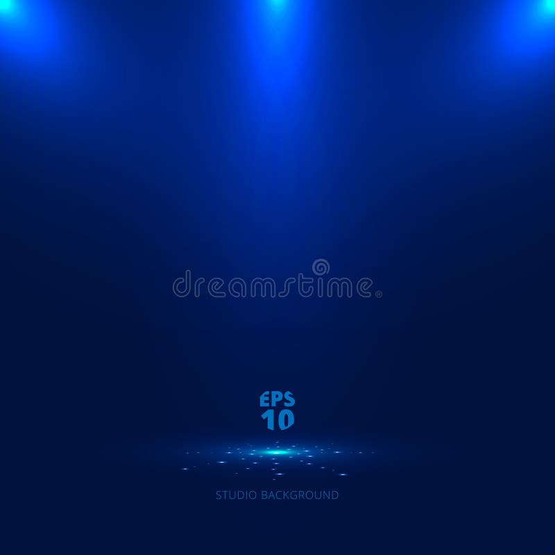 Spotlight Blue Light Rays Room Studio Background Vector Stock Vector ...