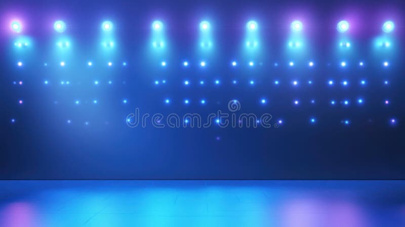 Blue Stage Background with Spotlights. Vector Illustration for Your ...