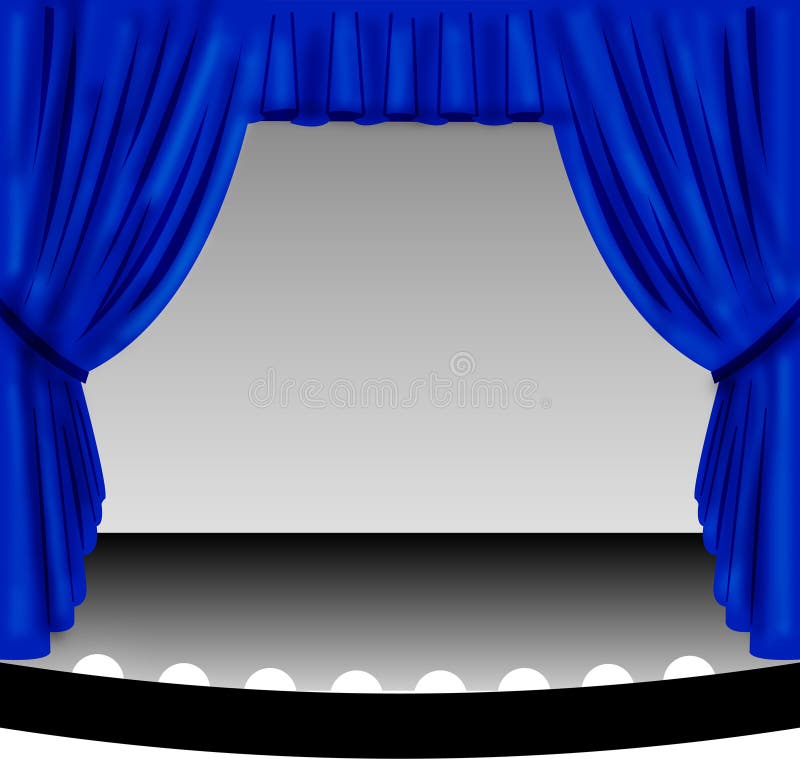 Blue Stage Curtain Royalty Free Stock Images - Image: 574329