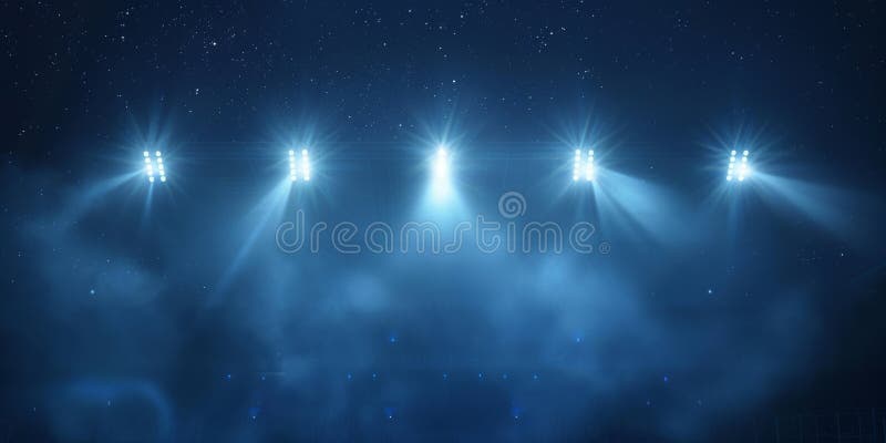Blue Stage with Spotlights stock illustration. Illustration of ...