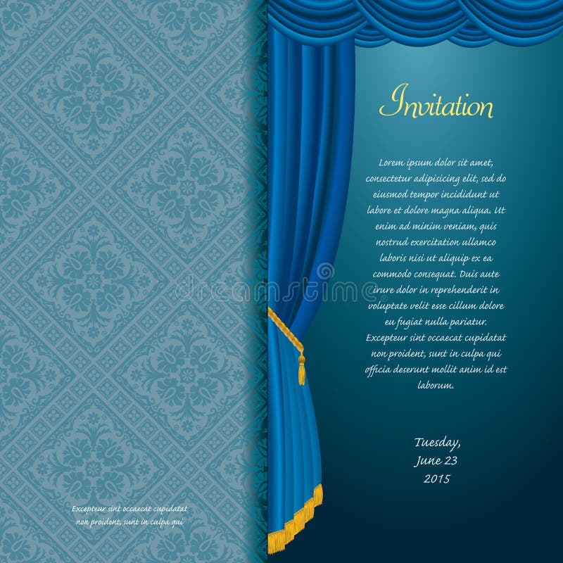 Blue stage invitation stock vector. Illustration of border - 88758765