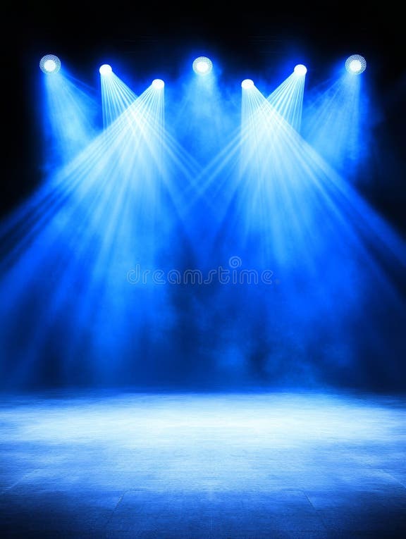 Blue Stage Lighting Background Dramatic Blue Stage Lighting Illuminates ...