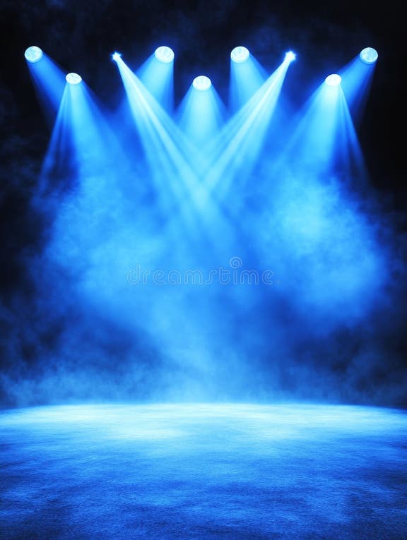Blue Stage Lighting Background Dramatic Blue Stage Lighting with ...