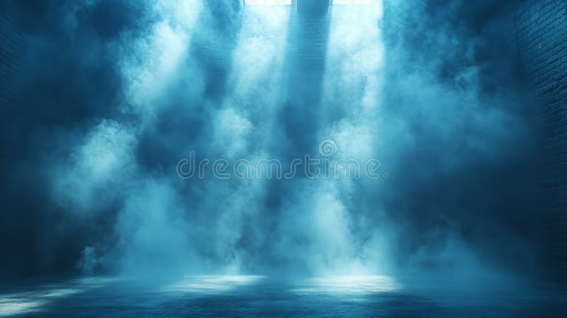 Blue Stage Lighting with Fog Effect for Dramatic Visuals Stock ...