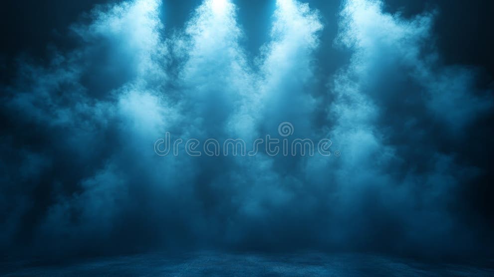 Blue Stage Lighting with Fog Effect for Dramatic Visuals Stock ...