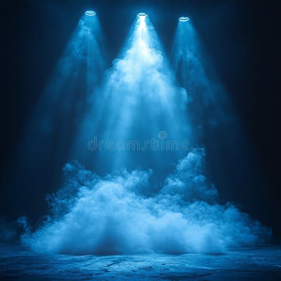 Blue Stage Lighting with Fog Effect for Dramatic Visuals Stock ...