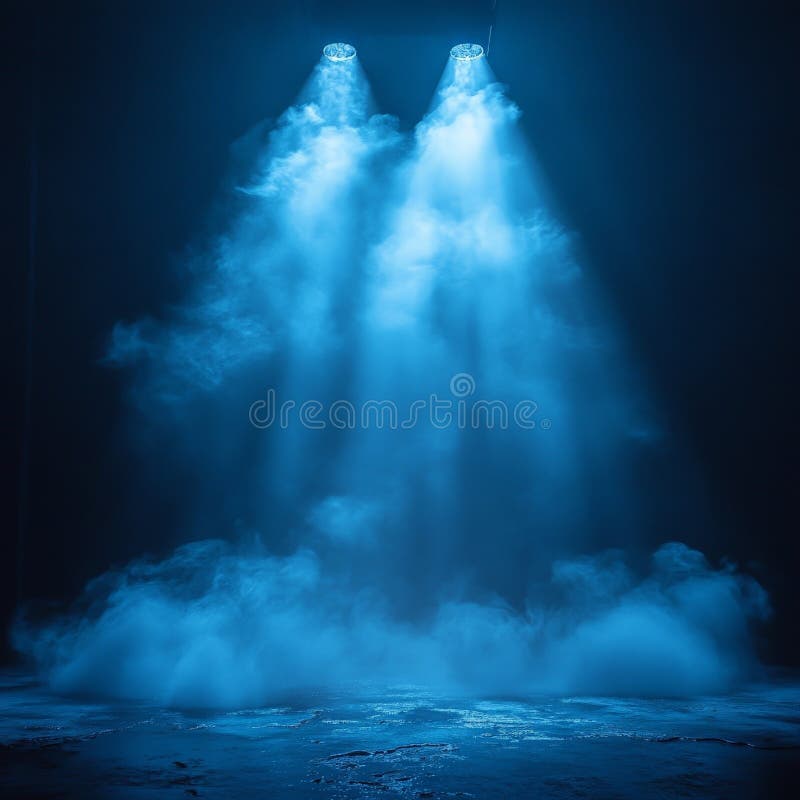 Blue Stage Lighting with Fog Effect for Dramatic Visuals Stock ...