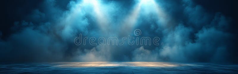 Blue Stage Lighting with Fog Effect for Dramatic Visuals Stock ...