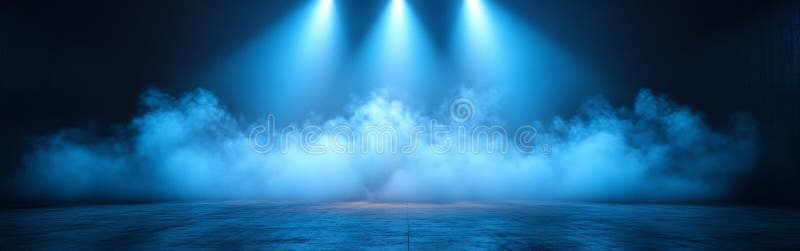 Blue Stage Lighting with Fog Effect for Dramatic Visuals Stock ...