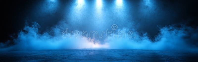 Blue Stage Lighting with Fog Effect for Dramatic Visuals Stock ...