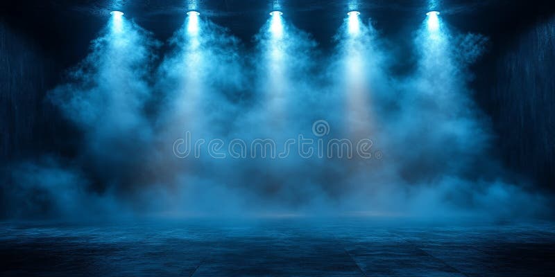 Blue Stage Lighting with Fog Effect for Dramatic Visuals Stock ...