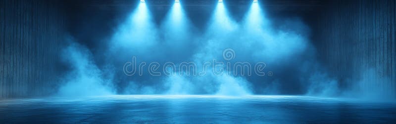 Blue Stage Lighting with Fog Effect for Dramatic Visuals Stock ...