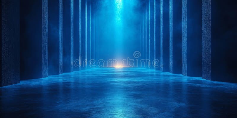 Blue Stage Lighting with Fog Effect for Dramatic Visuals Stock ...