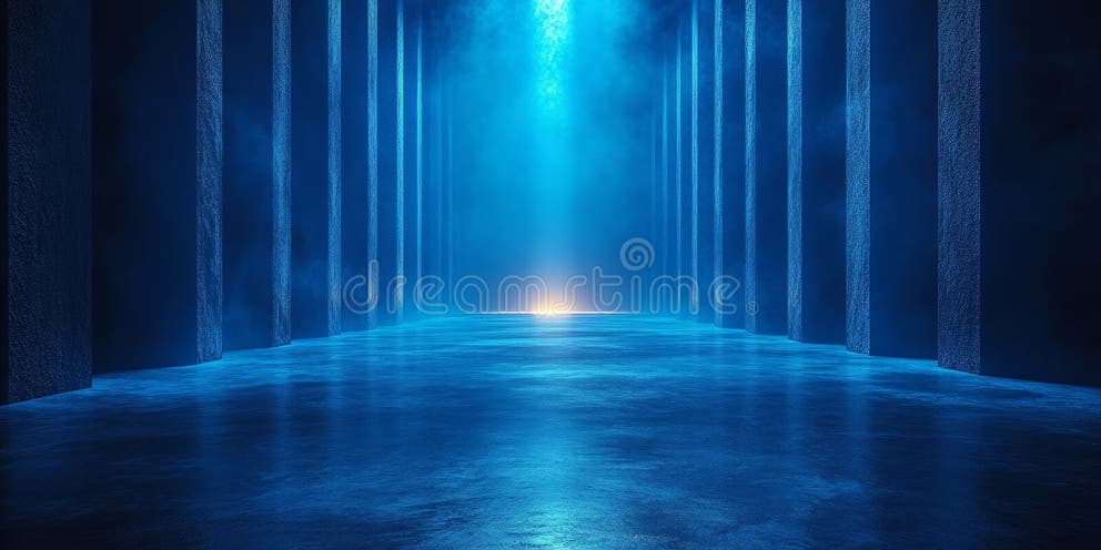 Blue Stage Lighting with Fog Effect for Dramatic Visuals Stock ...