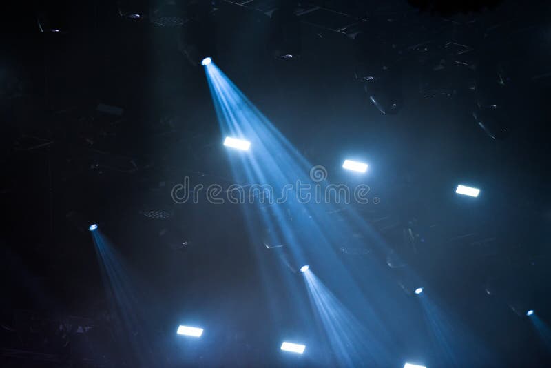 Blue stage lights stock photo. Image of illuminated - 107554792