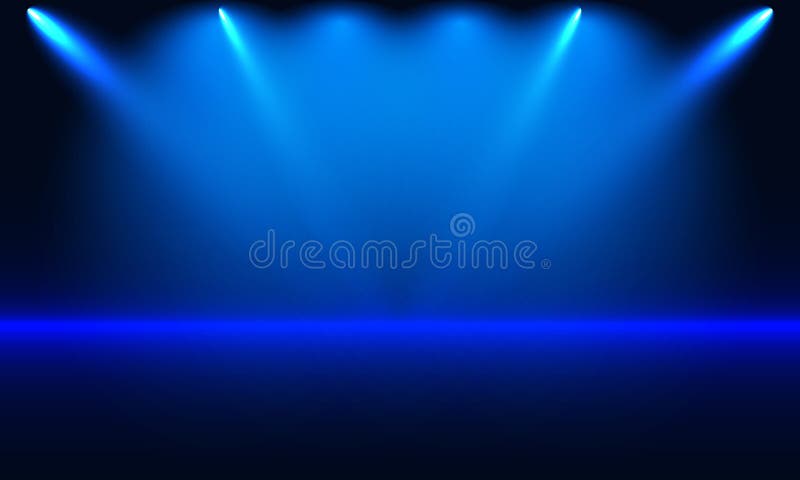 Blue Stage Lights on a Dark Background Stock Illustration ...