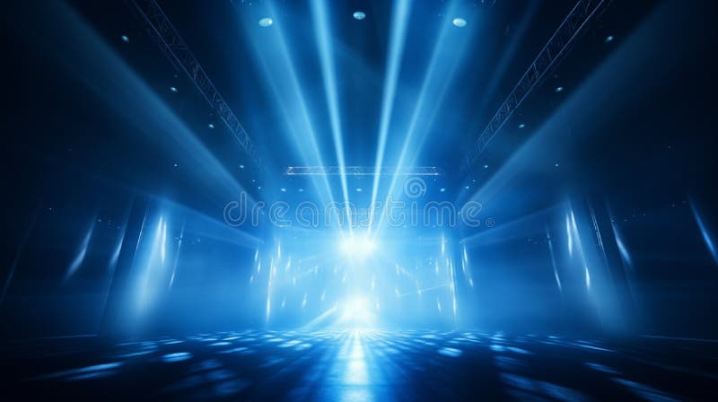 Blue Stage Lights, Light Show at the Concert Stock Illustration ...