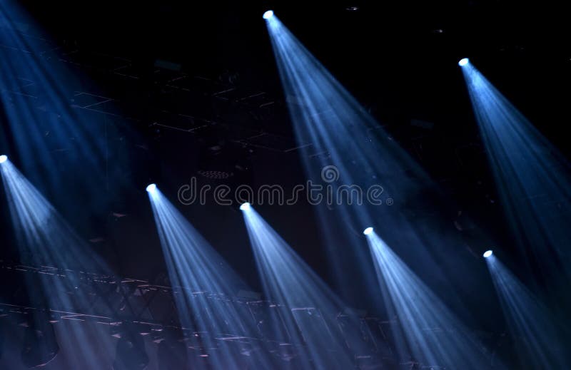 Blue stage lights stock photo. Image of illuminated, blur - 74634016