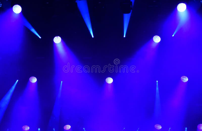 Blue Stage Lights, Show at Concert Stock Photo - Image of concert ...