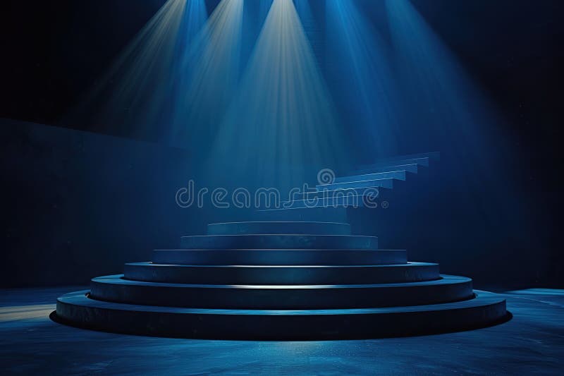 Blue Stage with Spotlight stock photo. Image of background - 339420674