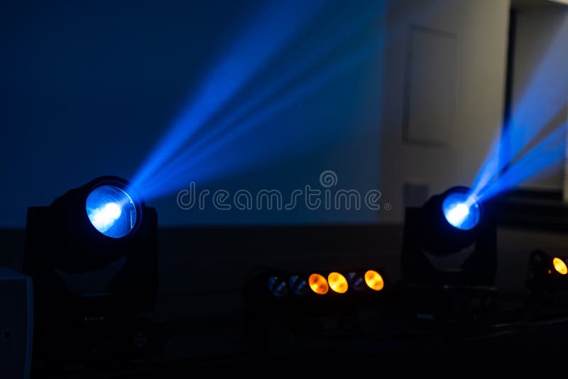 Blue Stage Spotlights, Concert Lights Stock Image - Image of theater ...