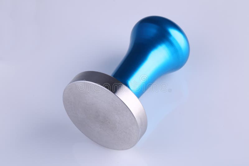 Blue Stainless Steel Coffee Temper Isolated on White Background Stock ...