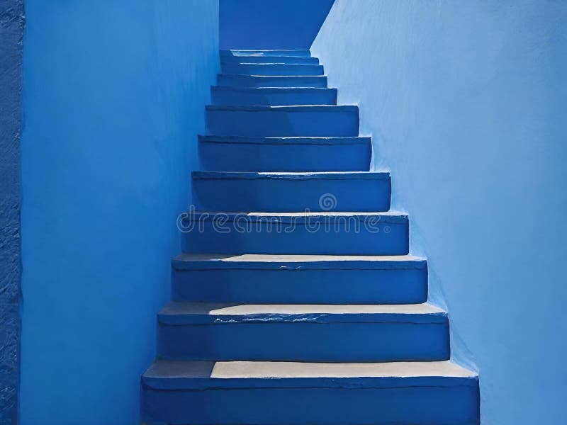 Blue stairs in the city stock illustration. Illustration of background ...