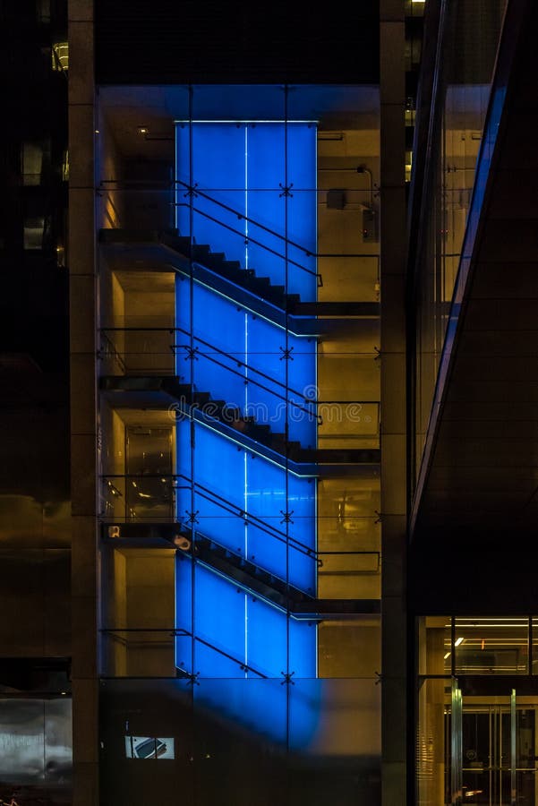 Blue stairs stock photo. Image of disco, neon, color - 73567312
