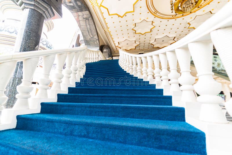 Blue stairs up to mosque stock photo. Image of feature - 58113834
