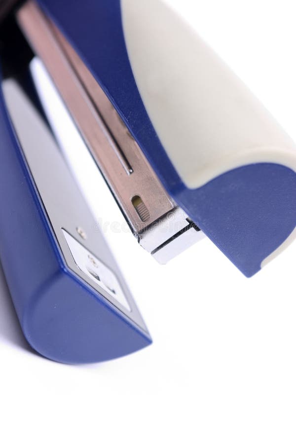 Blue Stapler Isolated On White Stock Image - Image of finance, single ...