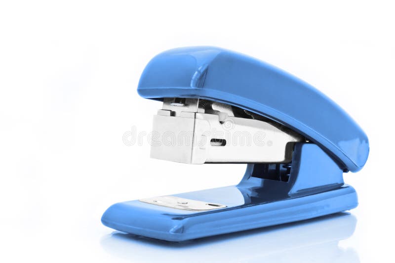 Blue stapler stock photo. Image of objects, desk, stationary - 24780104