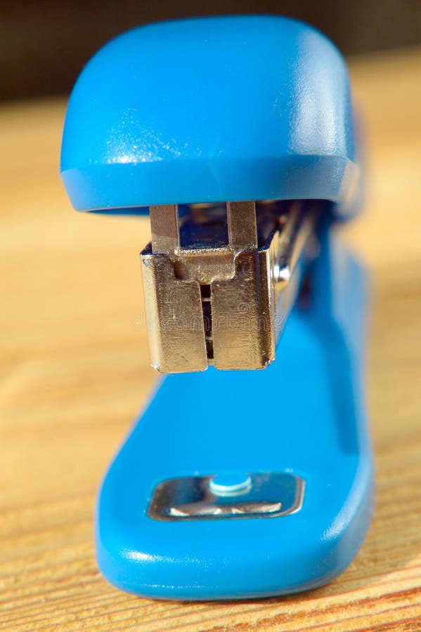 Blue Stapler close up stock photo. Image of view, kind - 127010172