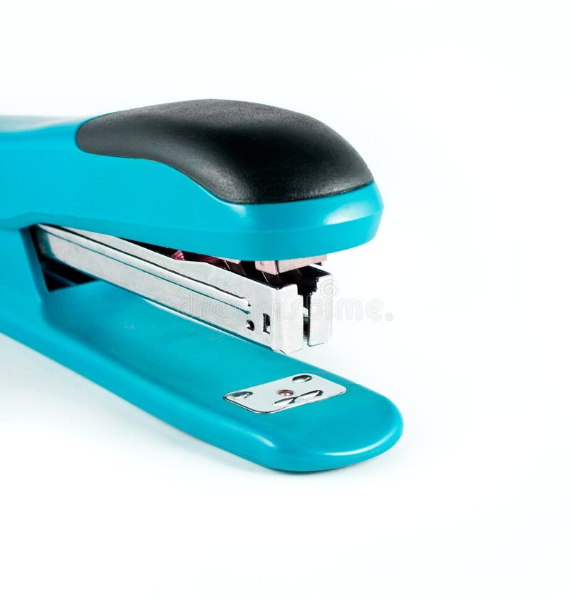 Blue stapler stock photo. Image of close, common, school - 35861332
