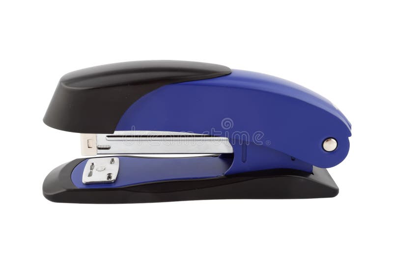 Blue Stapler Isolated on White Background Stock Image - Image of close ...