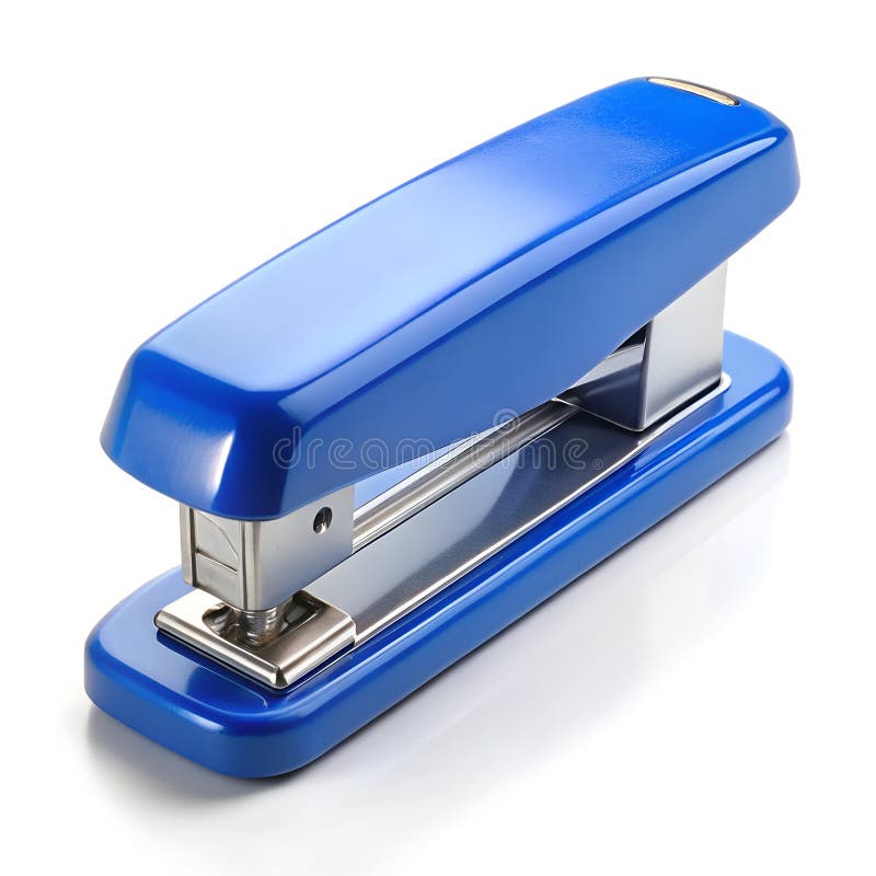 Blue Stapler Isolated on White Background, Office Supplies Stock ...
