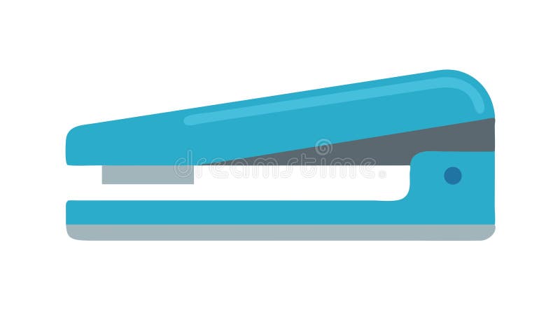 Blue Stapler Office Tool Icon, Paperwork Binding Equipment, Vector ...
