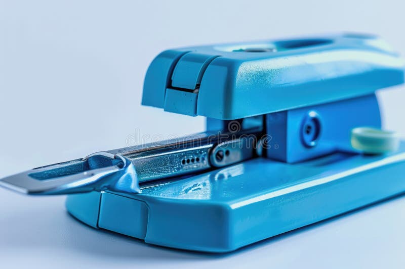 A Blue Stapler Sitting on a Table, Perfect for Office or Desk Scenes ...