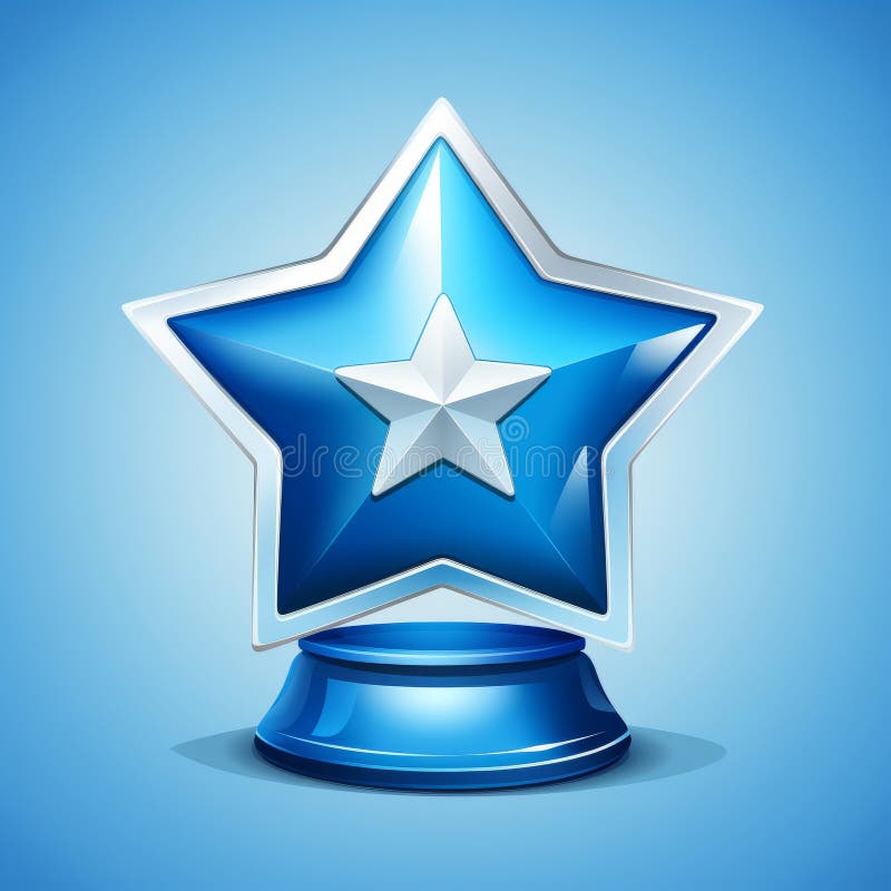 A Blue Star Award on a Blue Background Stock Illustration ...