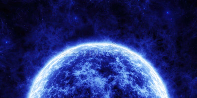 A Blue Star on the Background of Starry Space Stock Illustration ...