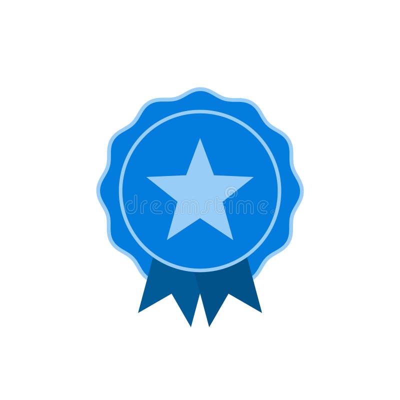 Badge Star Icon with Shadow Isolated on White Background Stock Vector ...