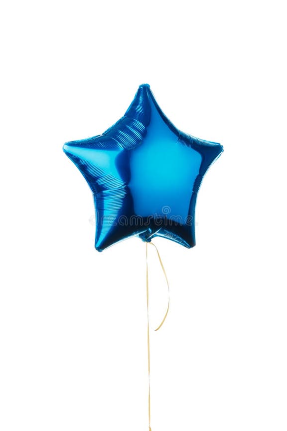 Blue Star Balloon, Isolated on White Stock Image - Image of holiday ...