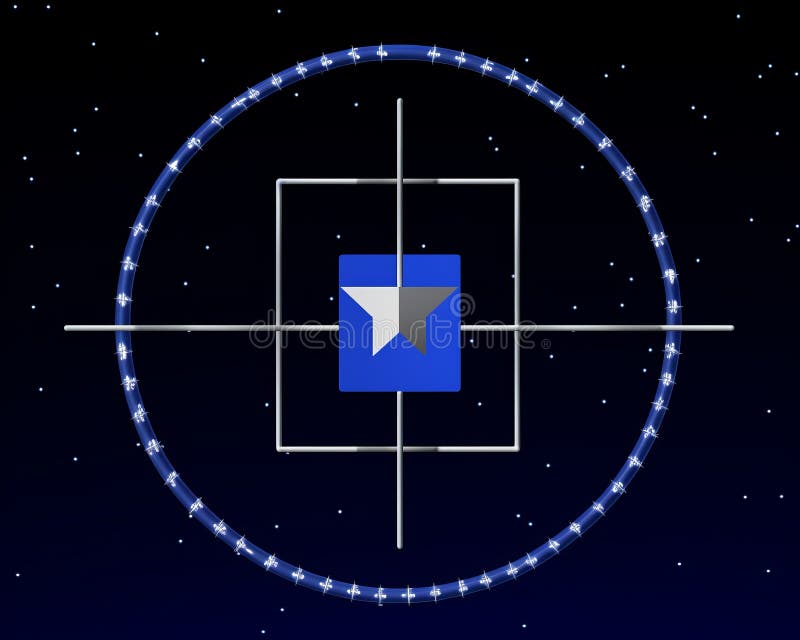 A Blue Star in the Center of a Circle with a Star in the Middle Stock ...