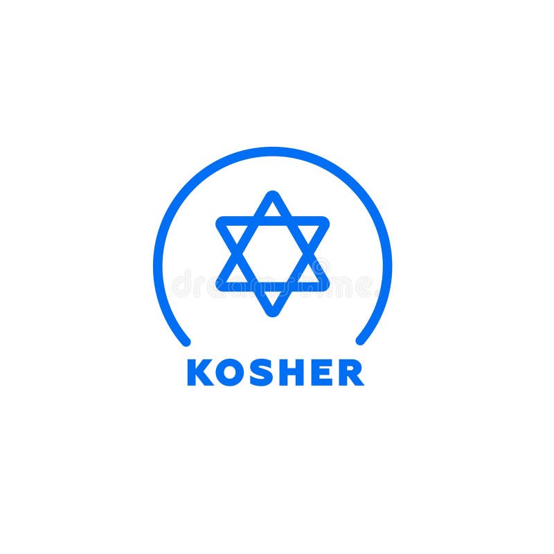 Kosher Symbol with Star of David in Blue Circular Frame Stock ...