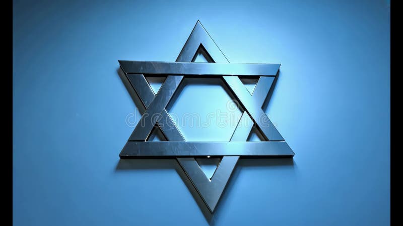 Blue Star of David with Glowing Light Effect in the Background. Stock ...