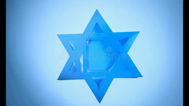 Blue Star of David with Glowing Light Effect in the Background. Stock ...