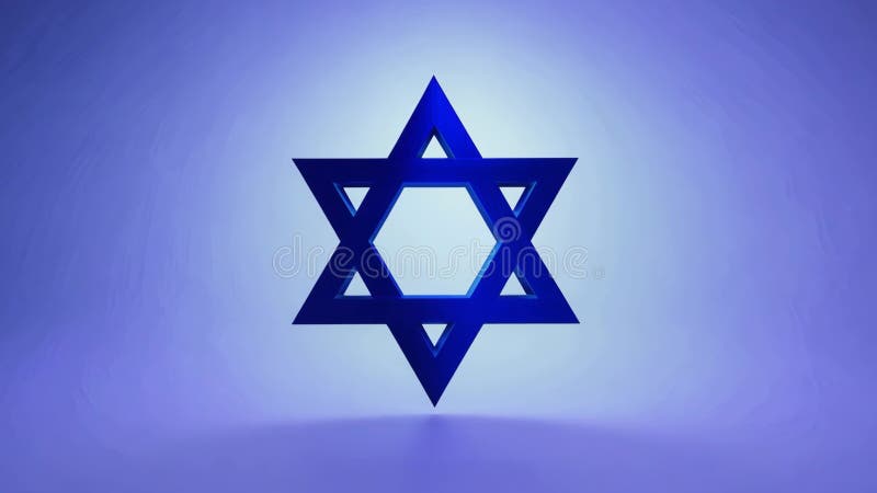 Blue Star of David with Glowing Light Effect in the Background. 4k ...
