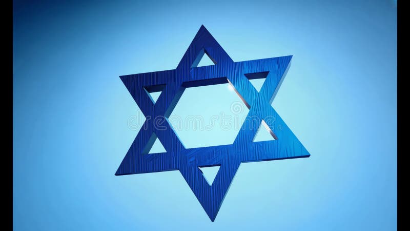 Blue Star of David with Glowing Light Effect in the Background. Stock ...