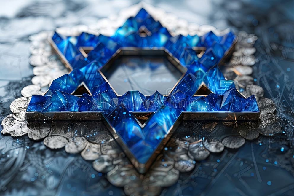 Blue Star of David on Table Stock Illustration - Illustration of bright ...