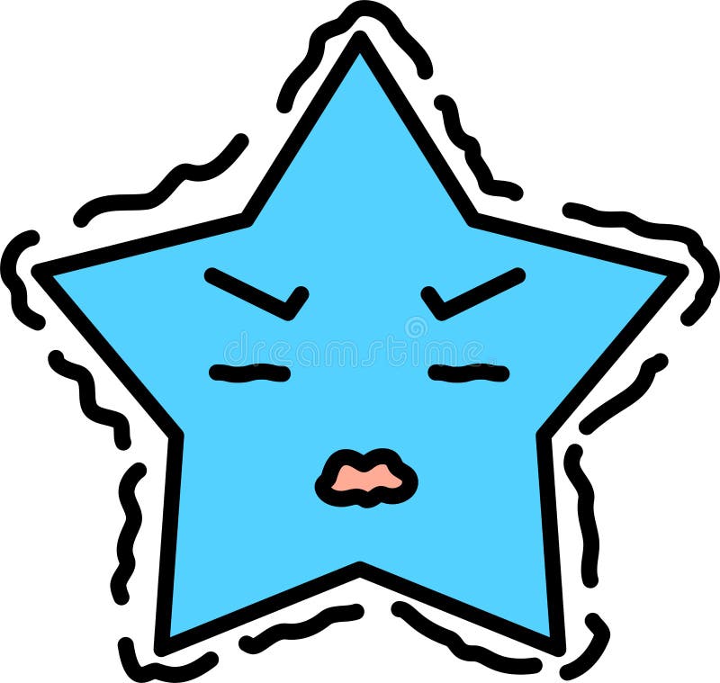 Blue Star emoticon icon stock vector. Illustration of smile - 195146295